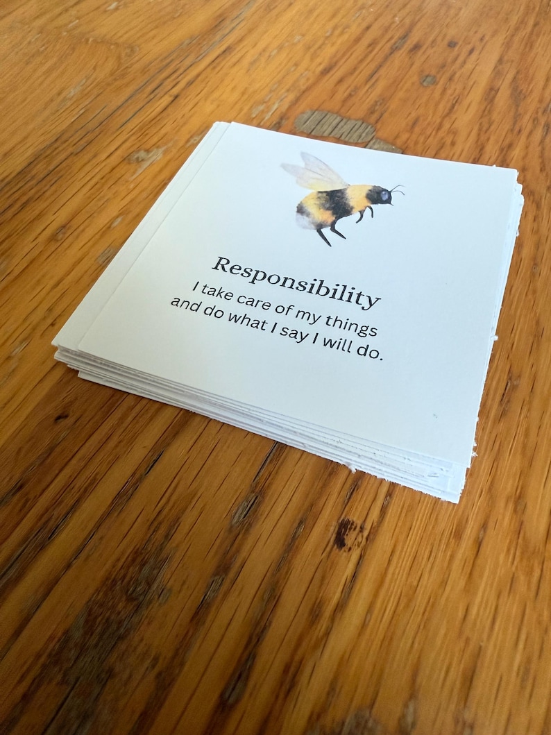 Core Value and Character Traits Cards Set of 18- Watercolor Inspired ...