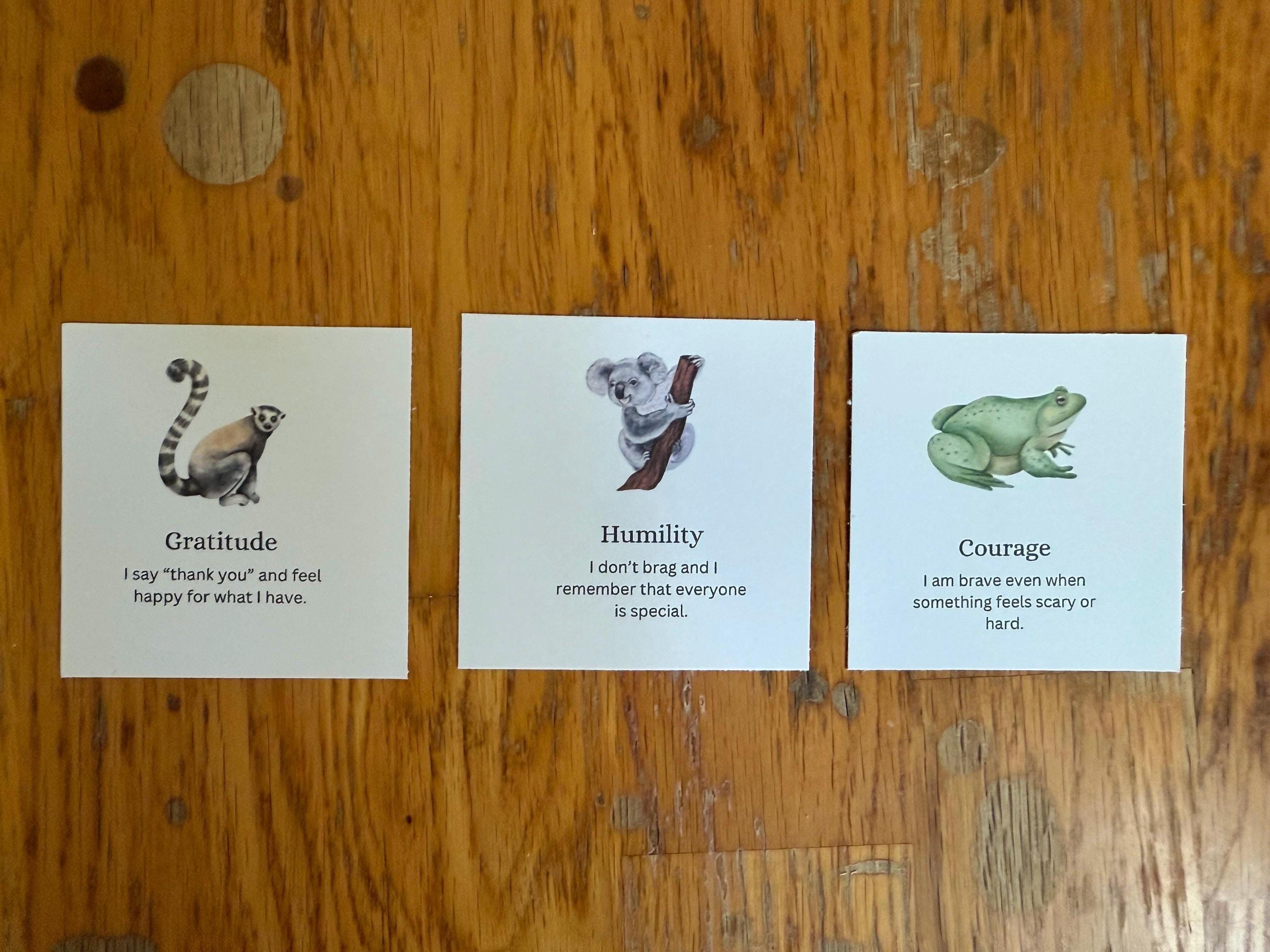 Core Value and Character Traits Cards Set of 18- Watercolor Inspired ...