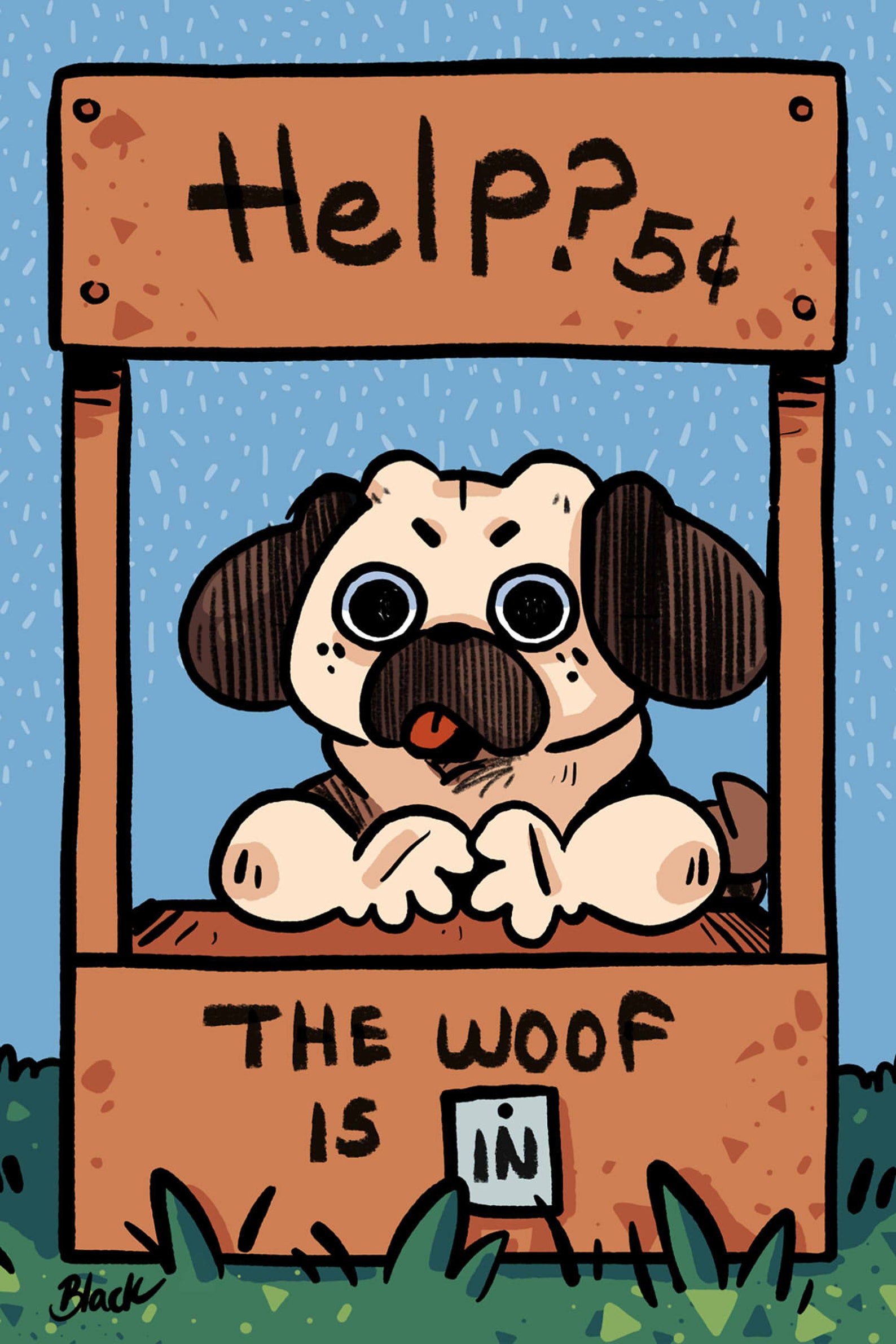 Help the Woof is in Art Print Bug the Pug Dog - Etsy