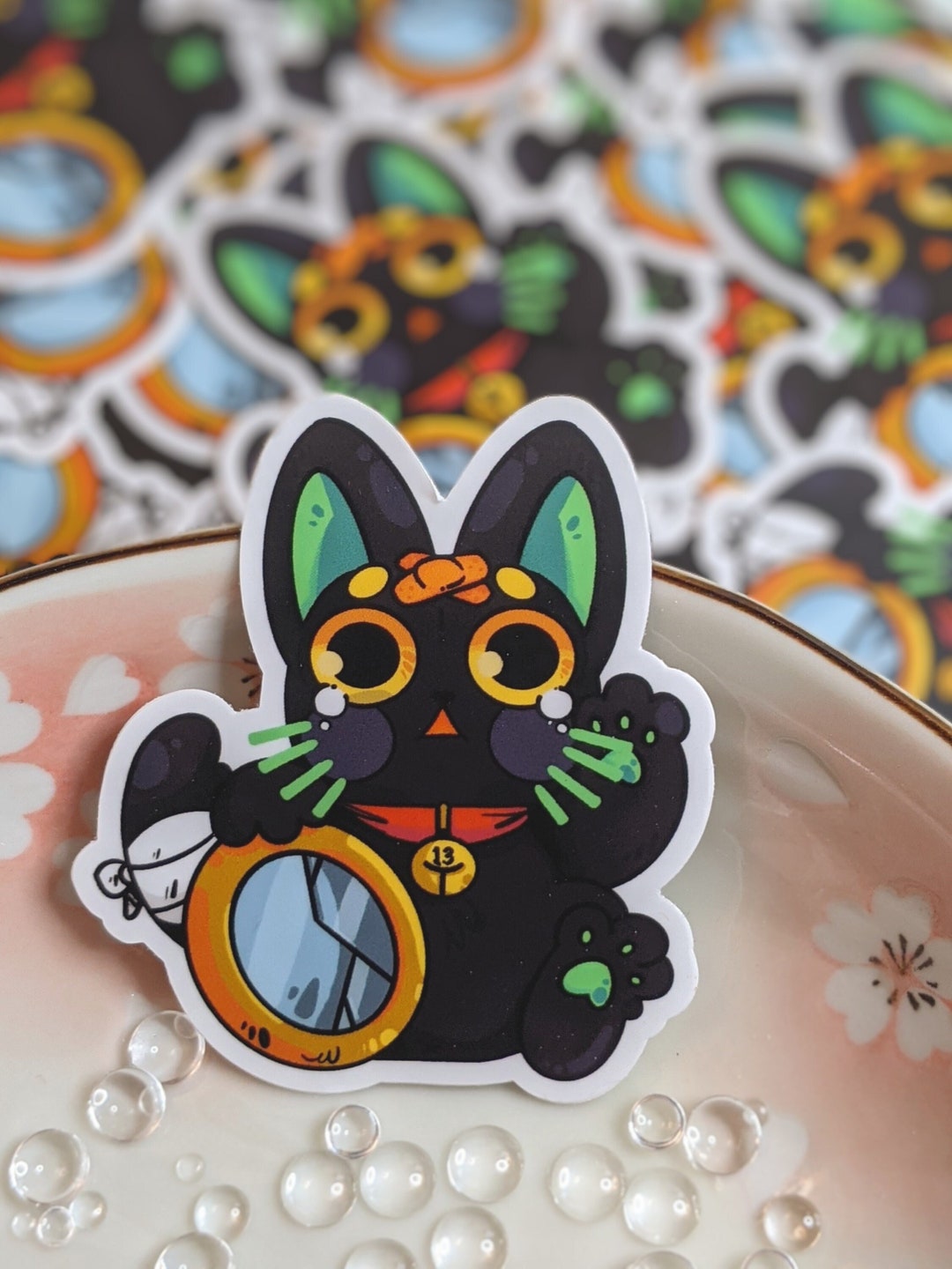 Unlucky Black Cat Vinyl Sticker - Etsy
