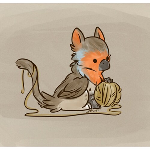 Blue Jay Griffin Art Print Fantasy Illustration - Etsy