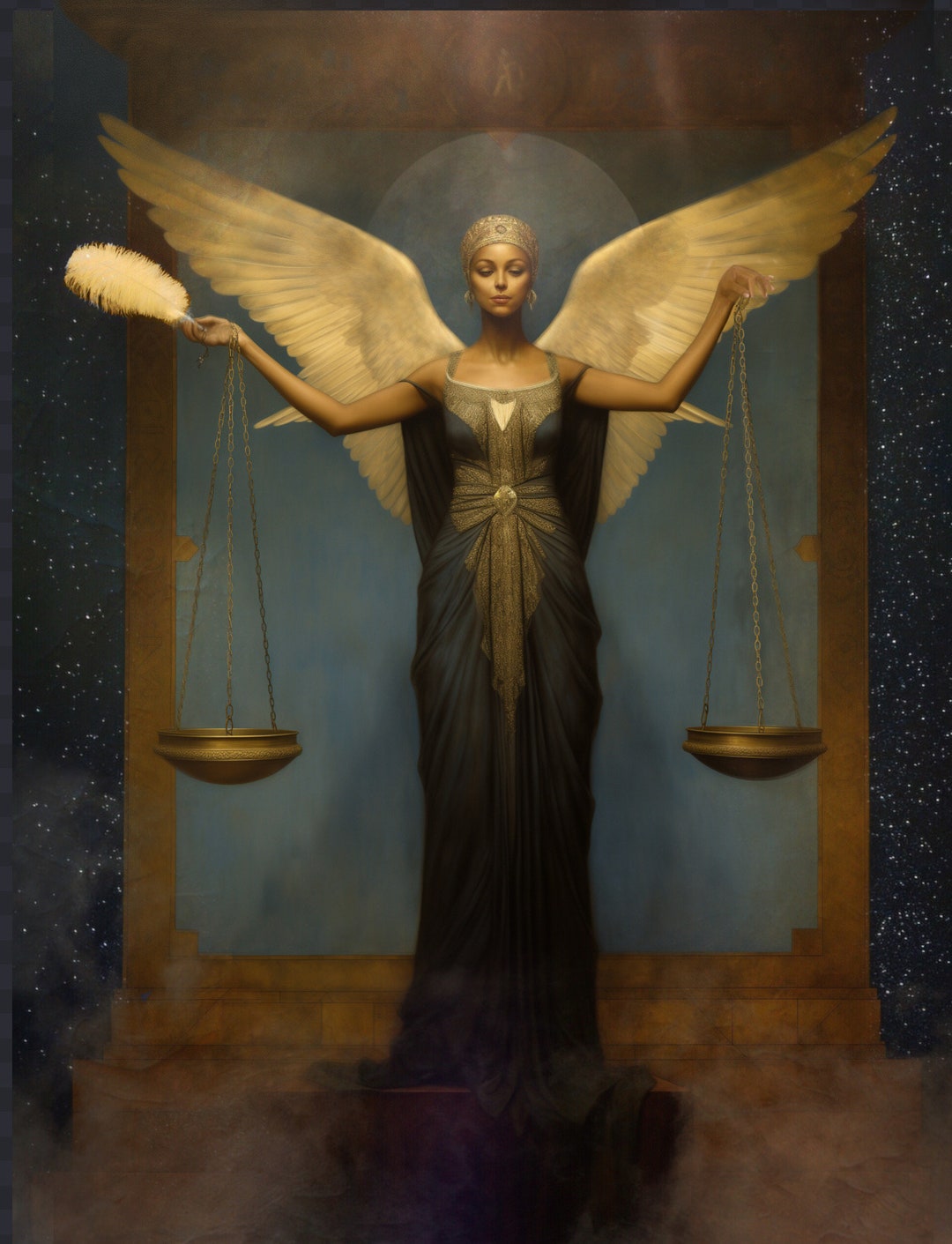 Ma’at - Goddess of Cosmic Harmony - 4X6 Matted and Signed Gallery Art ...