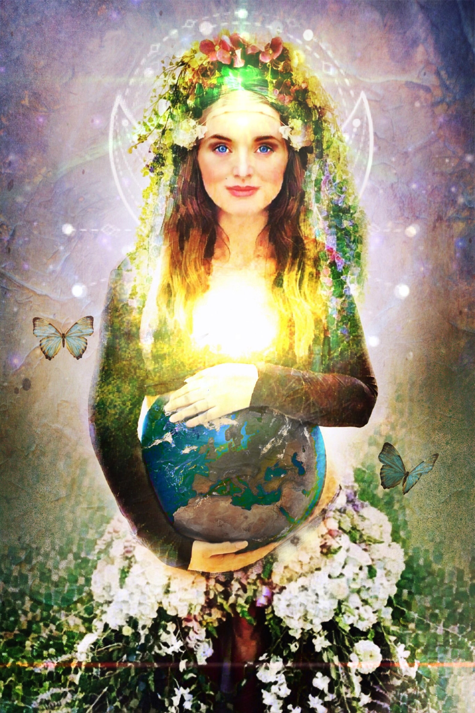 Gaea - the Divine Mother - 8x10 Signed Metallic Print Earth Goddess Art ...
