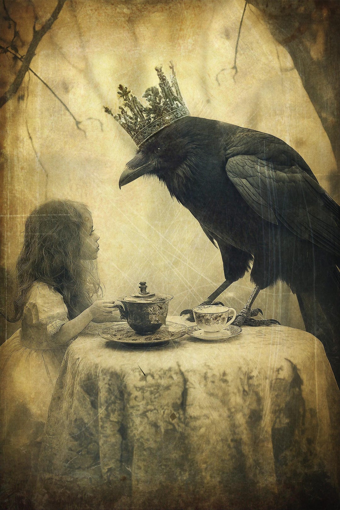 Tea With the Raven King - 8X10 Matted & Signed Gallery Print - Etsy