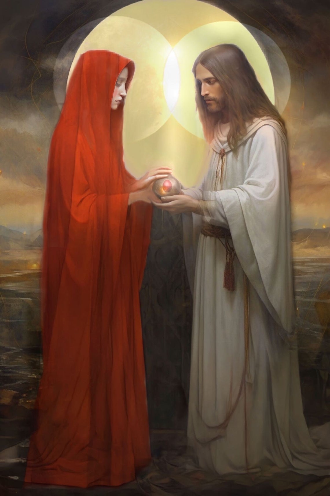 Hieros Gamos (the Divine Marriage) - 4x6 Altar Art Print, Mary ...