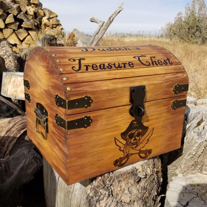 Large Treasure Chest / Personalized Wood Burned Pyrography - Etsy