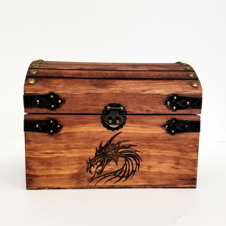 Small Dragon Chest / Keepsake Box / Personalized Pyrography Box / Wood ...