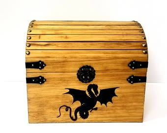 Large Treasure Chest / Personalized Wood Burned Pyrography - Etsy
