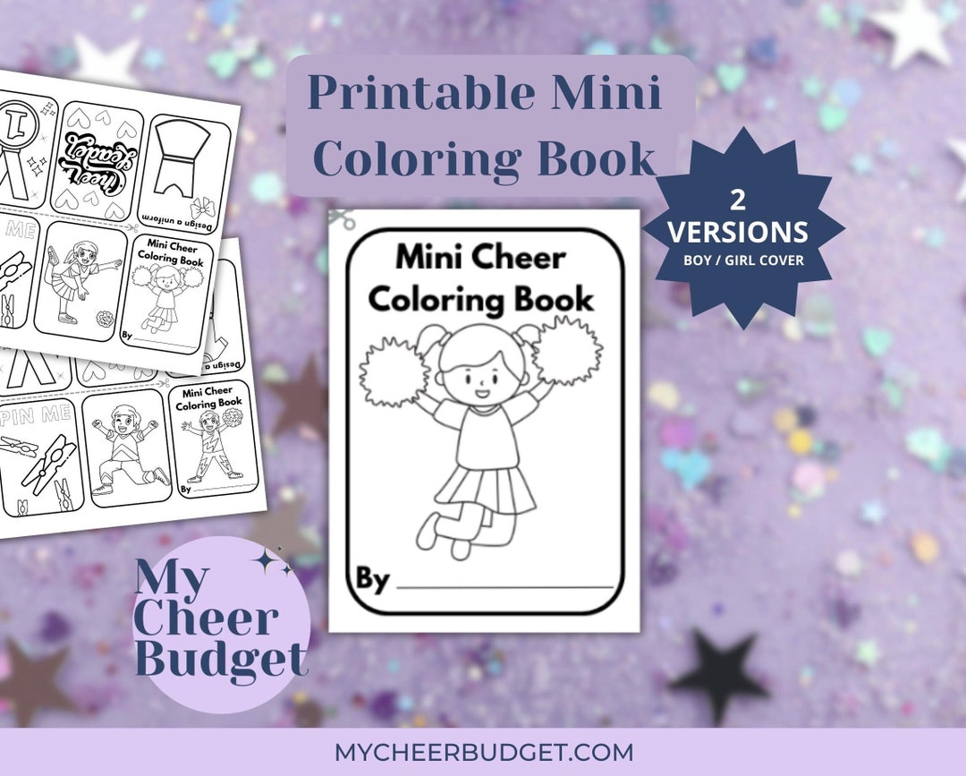 Cheer Tiny Coloring Book | Cheerleading Comp Pocket Coloring ...