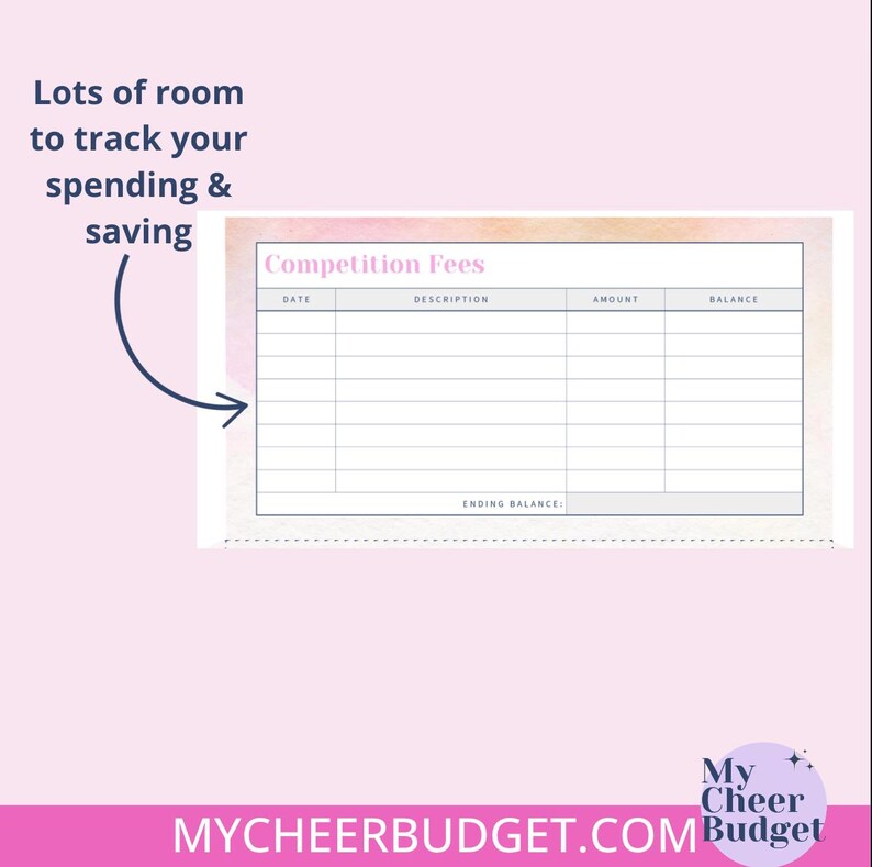 Cheer Budget Cash Envelope Printable, Cheer Family Expense Tracker ...