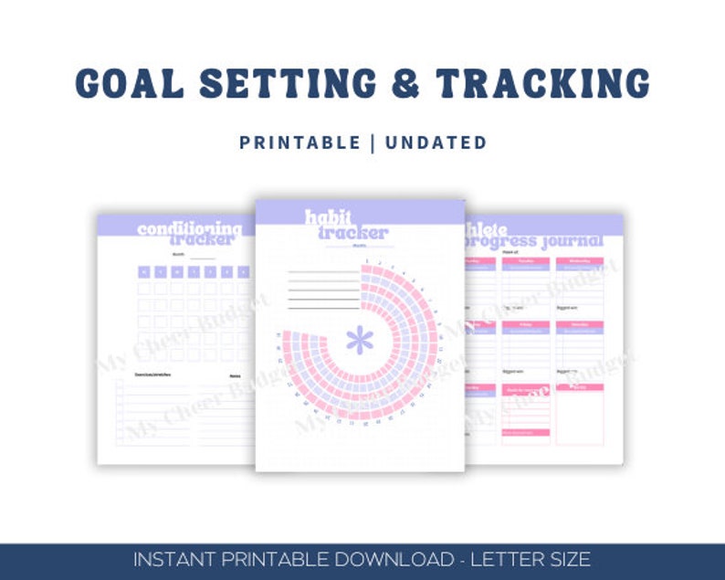 Growth Mindset Planner for Cheerleaders 39 Page Printable All Star ...