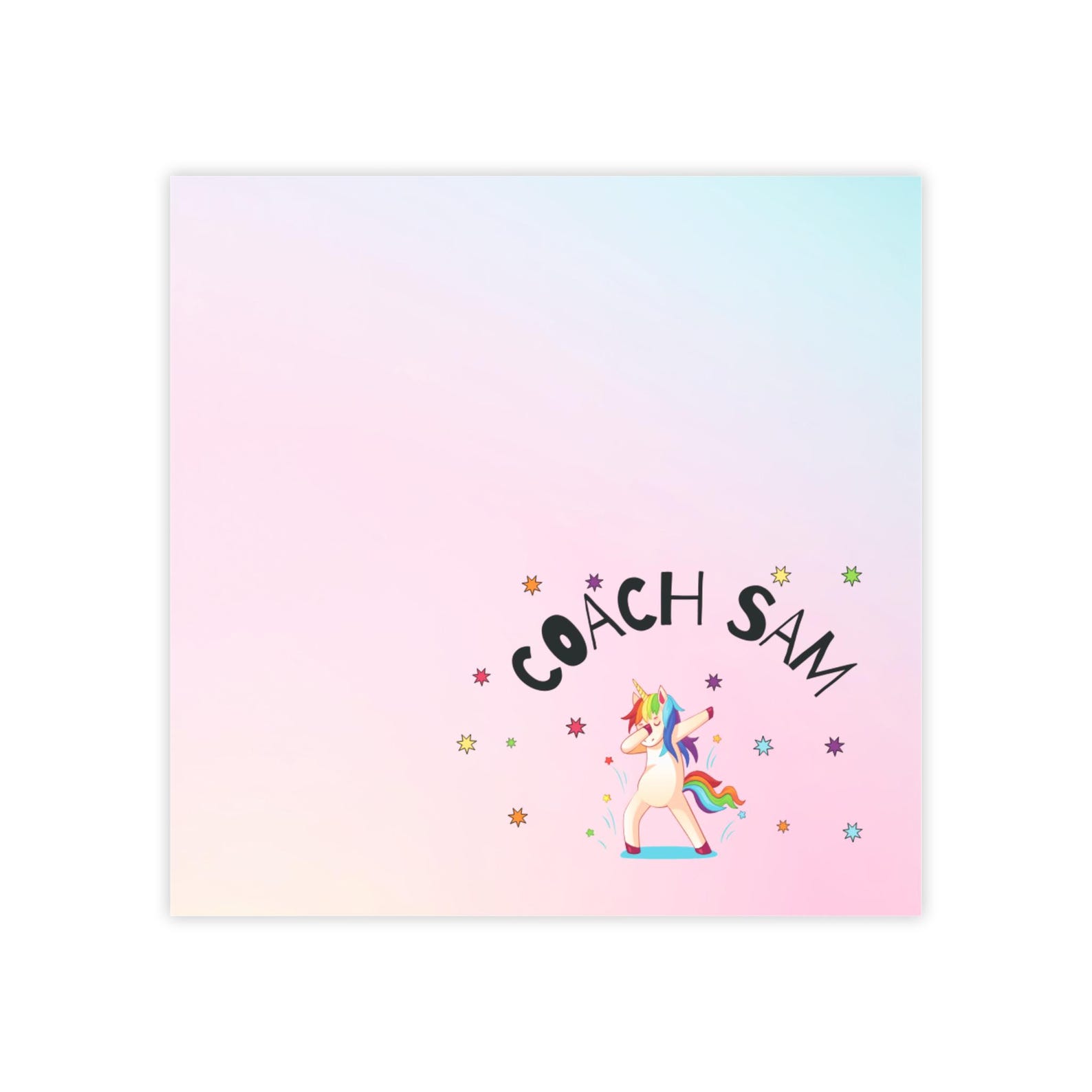 Personalized Rainbow Unicorn Sticky Notes, Custom Coach Appreciation ...