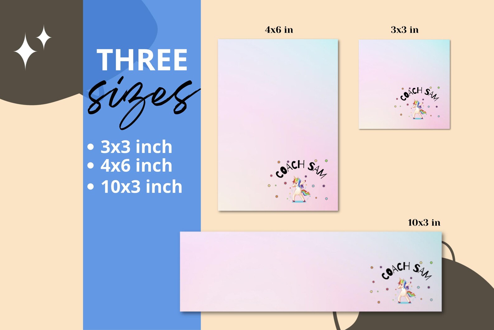 Personalized Rainbow Unicorn Sticky Notes, Custom Coach Appreciation ...