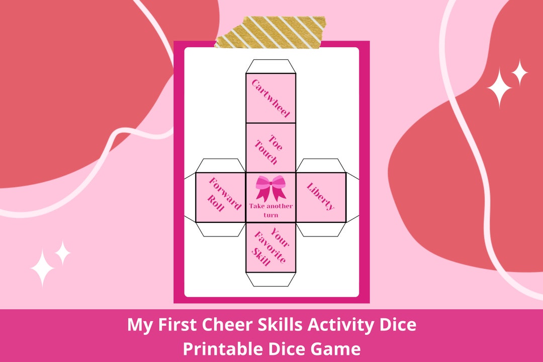 Printable My First Cheer Skills Dice, Fun Cheerleading Game for ...