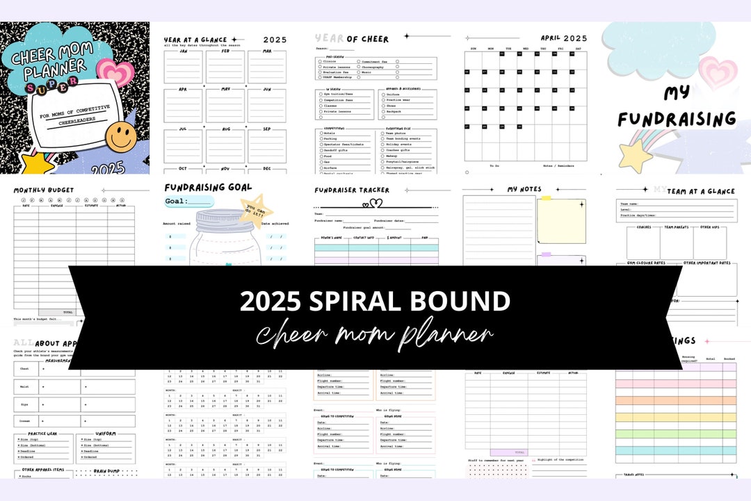 Cheer Mom Ultimate Planner 2025 90s Vibes Theme Spiral Bound Physical ...