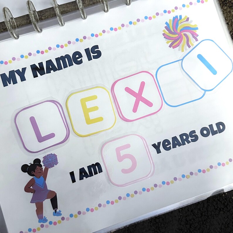 Cheerleading Busy Book, Personalized Quiet Activity Preschool ...