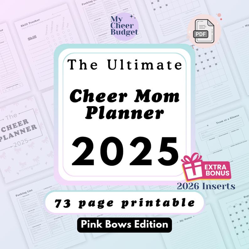Competitive Cheer Mom 2025-2026 Planner Printable | All Star ...