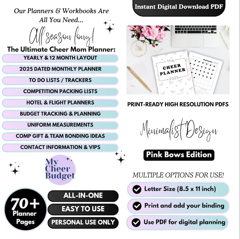 Cheer Mom Planner 2025-2026: All Star Cheerleading Organizer (printable ...