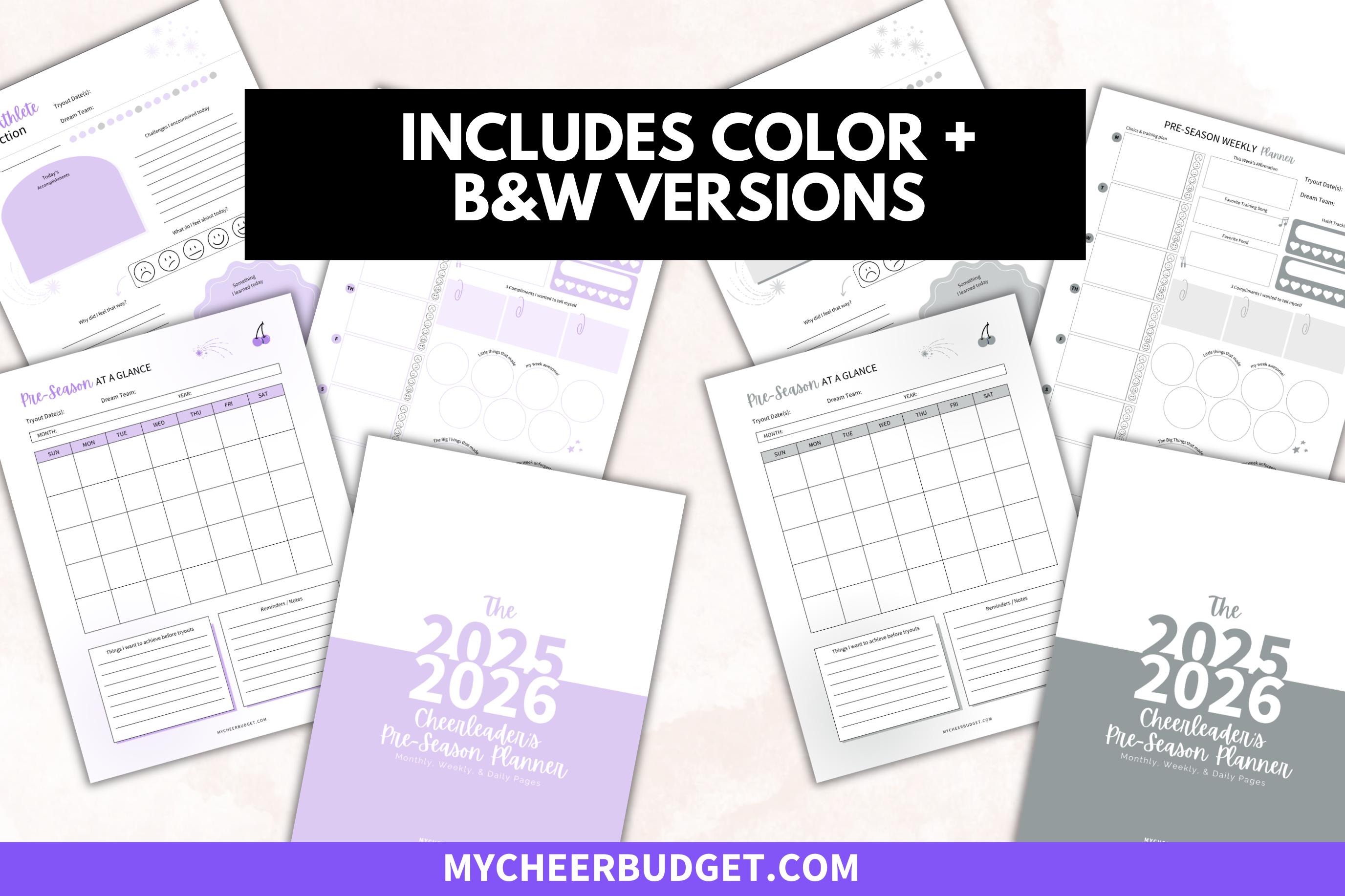 Cheer Tryout Planner | Cheerleading Evaluation Worksheet | Cheerleader ...