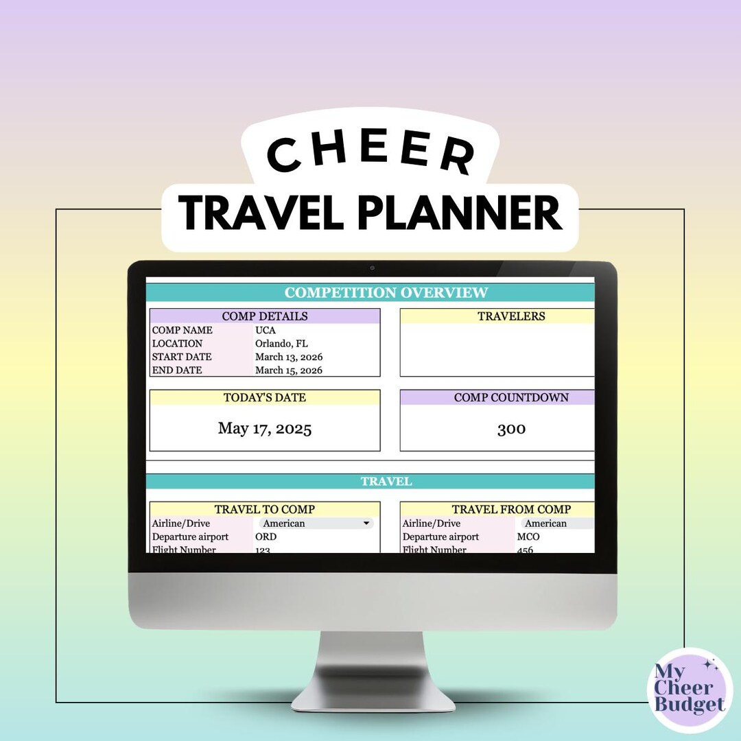 Competitive Cheer Travel Planner Google Sheet: All-star Cheerleading ...