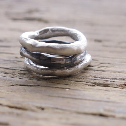 Wide Silver Daisy Ring Roller Coaster Ring Sterling Silver | Etsy