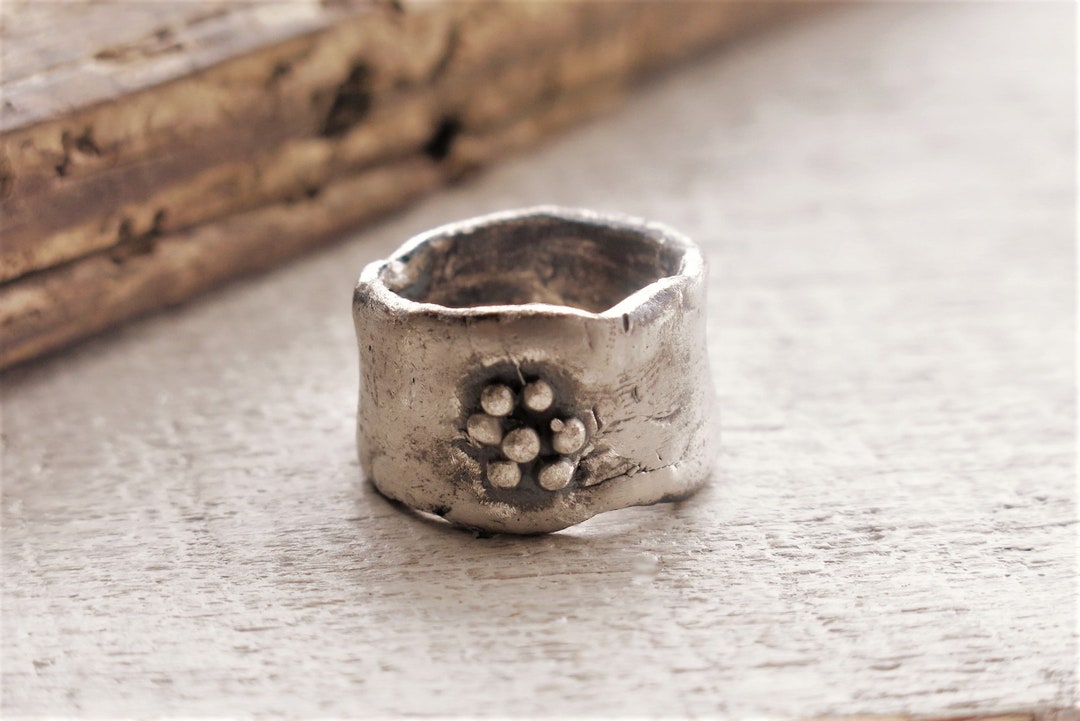 Organic Sterling Silver Ring. Sterling Silver Band Ring. - Etsy