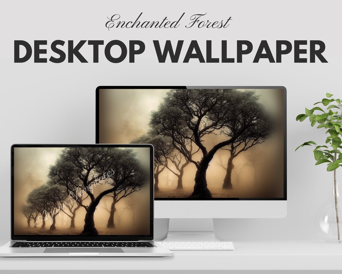 Desktop Wallpaper, Spooky Enchanted Forest, PC Wallpaper, Laptop ...