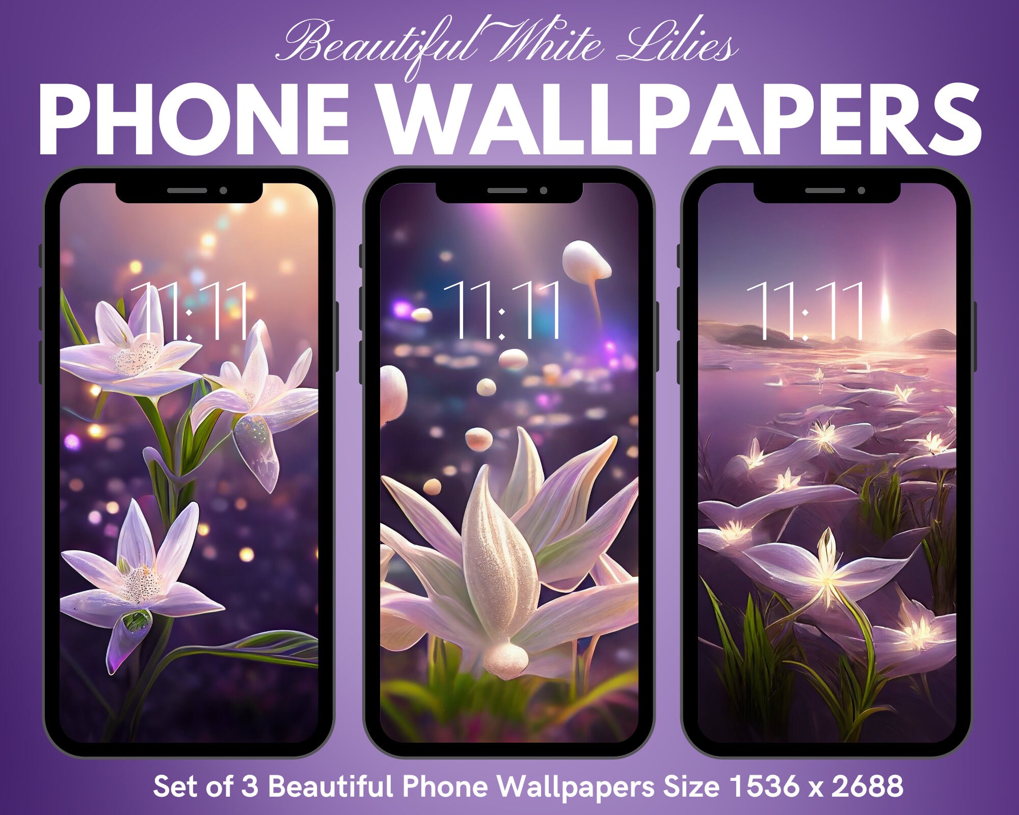 Aesthetic Wallpaper for Iphone, Floral, Lilies, Mobile Background, Lock ...