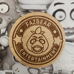Five Nights at Freddy's Wooden Tokens - We Have Freddy, Bonnie, Chica ...