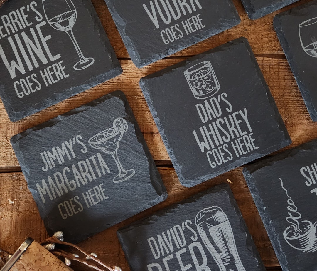 Personalized Custom Slate Drink Coaster, Slate Coaster, Beer, Coffee ...