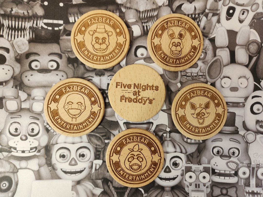 Five Nights at Freddy's Wooden Tokens - We Have Freddy, Bonnie, Chica ...