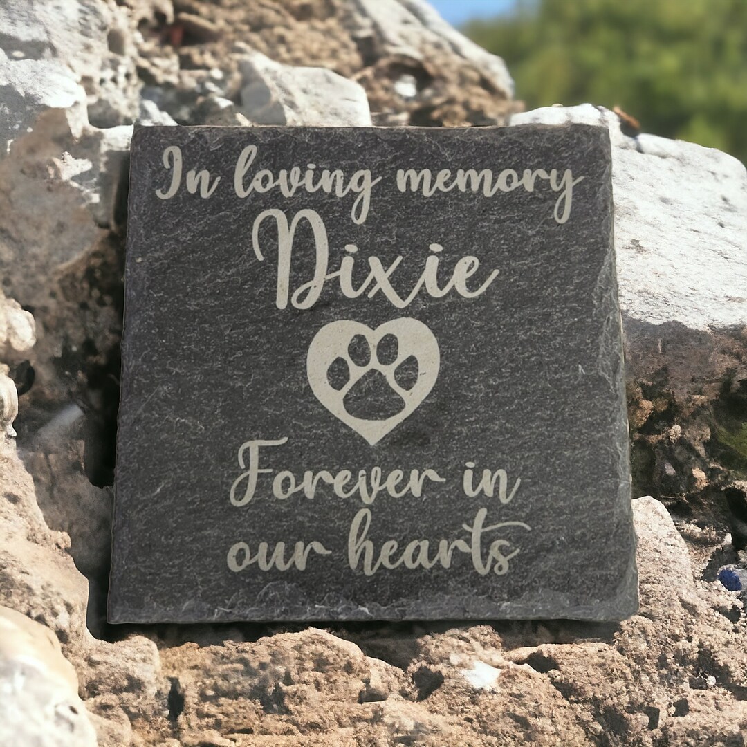 Slate Stone Personalized Pet Memorial, Pet Loss Gift, Custom Dog ...