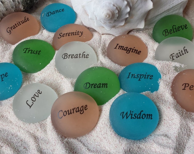 Sea Stones Imprinted Glass Word Stones Replica Sea Glass - Etsy