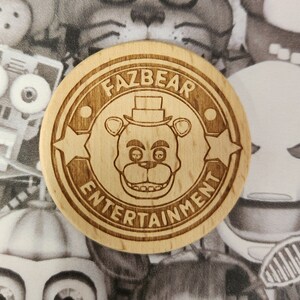 Five Nights at Freddy's Wooden Tokens - We Have Freddy, Bonnie, Chica ...