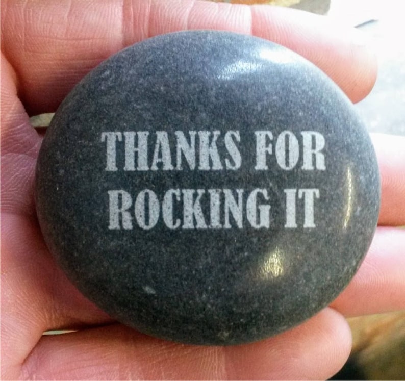 NEW Thanks for Rocking It Laser Etched Polished Stone - Etsy