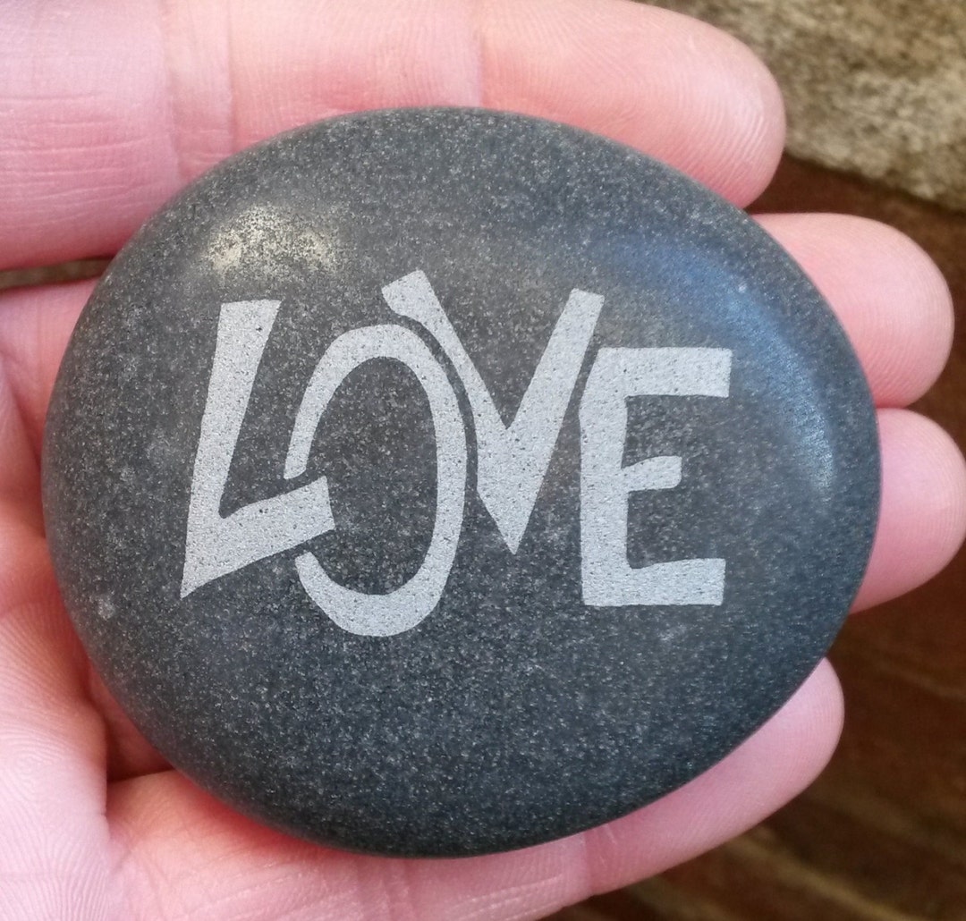 NEW! LOVE Rocks! Laser Etched Polished Stone, a Gift for Your Loved One ...