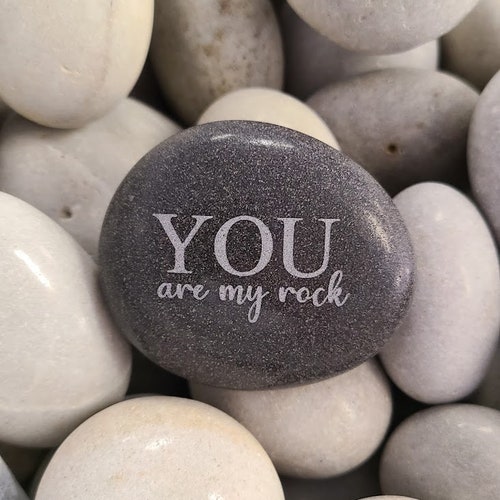 Engraved Word Rock Inspirational Quotes You Are My Rock - Etsy