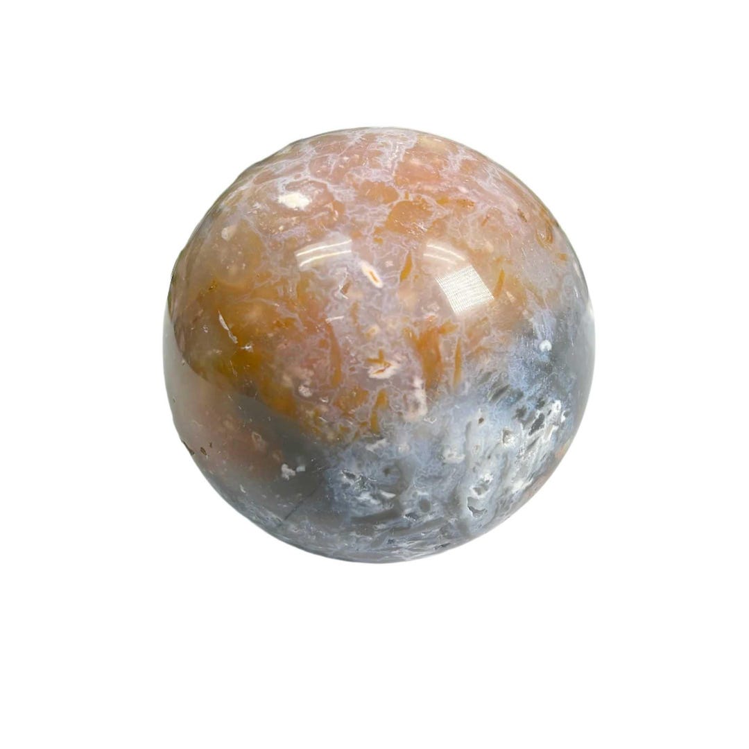 Polished Pink Plume Agate Sphere Decor Ball, Handcrafted Natural Stone ...