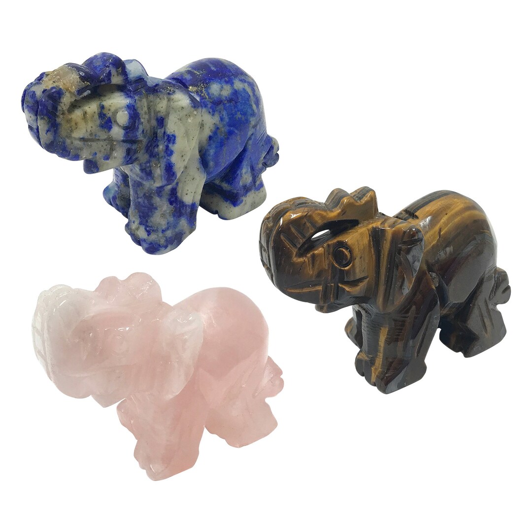 Hand Carved Crystal Gemstone Elephant Figurine _RAN229 - Etsy