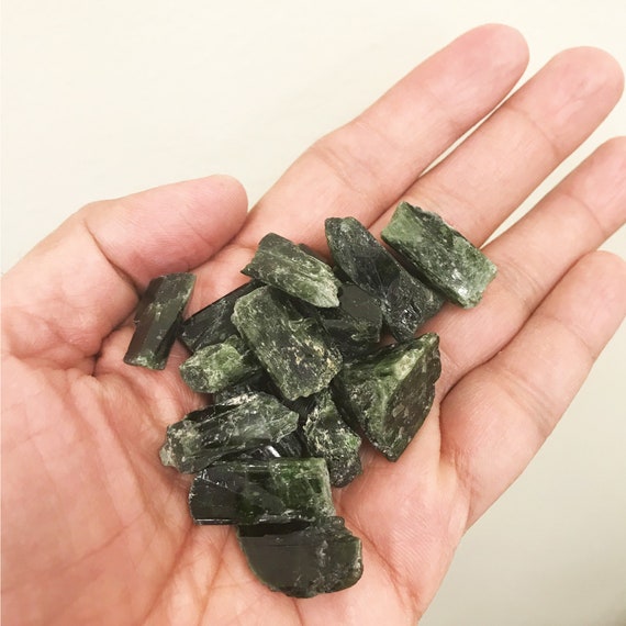Raw Diopside Gemstones Rough Diopside Crystal Natural | Etsy