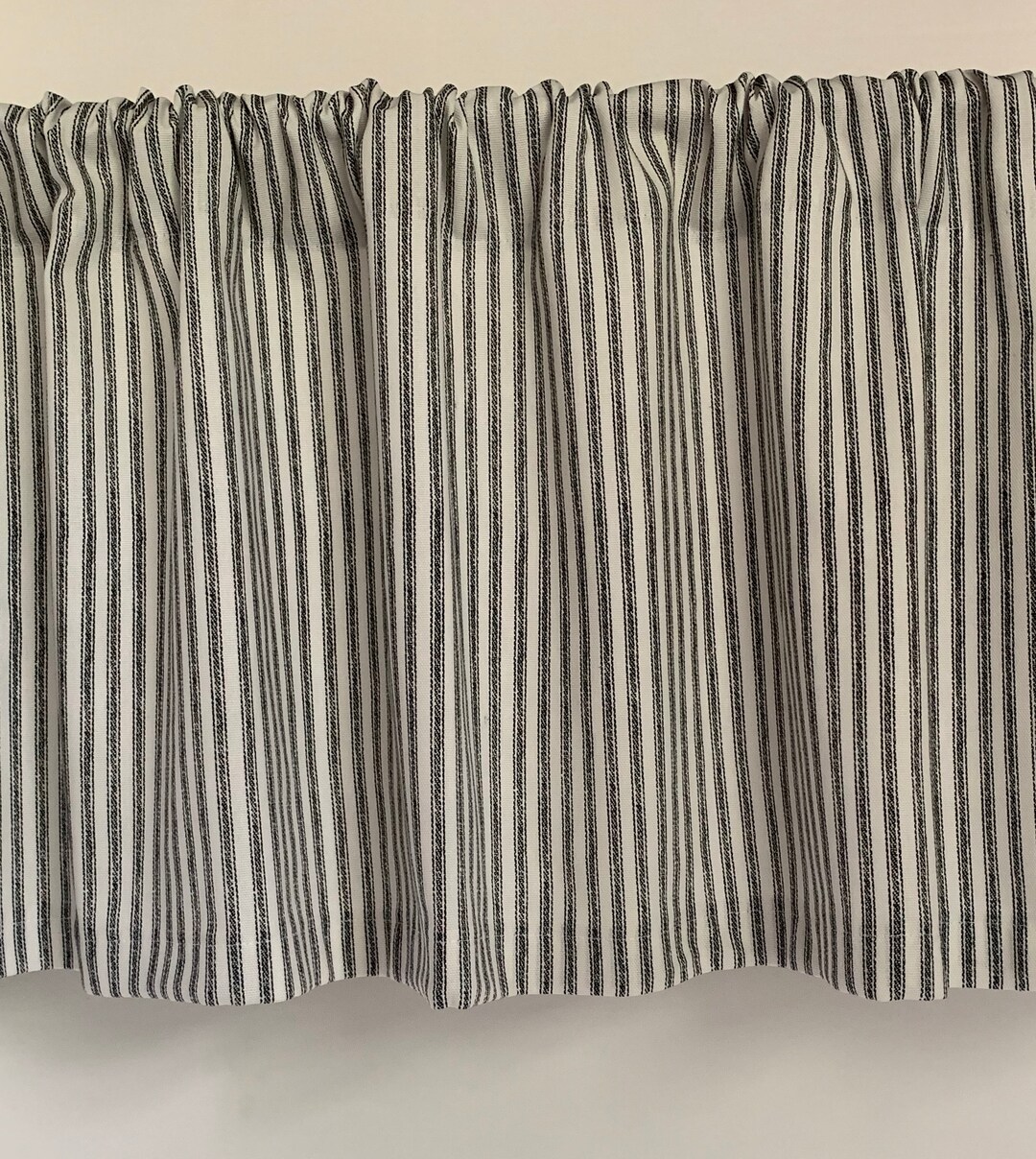 Valance Black and White Ticking Stripe Farmhouse Custom Made Window ...
