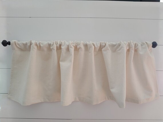Farmhouse Bleached Canvas Valance Soft Creamy White Window | Etsy
