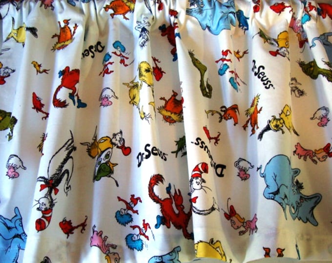 Valance Dr. Seuss Characters on White Background Window - Etsy