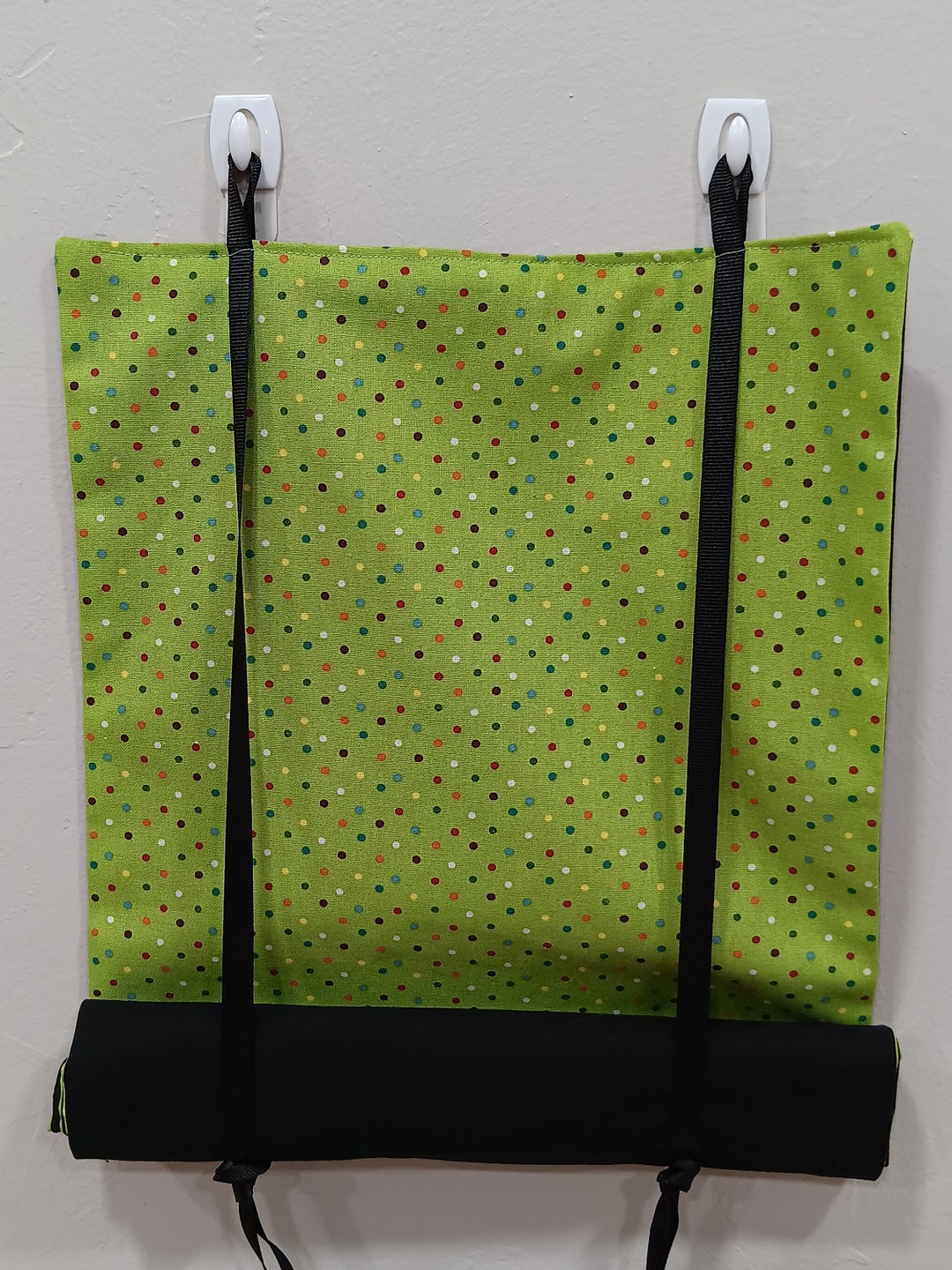 Classroom Door Window Curtain Green With Multi-color Polka Dots Roll up ...