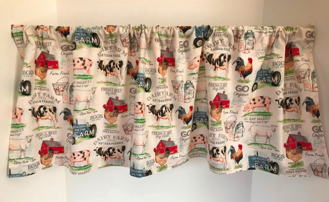 Farmhouse Theme Valance Custom Made Valance Window Treatment - Etsy