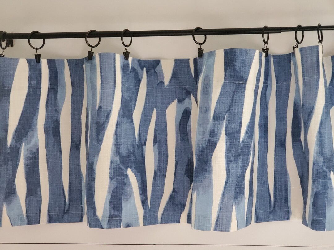 Valance Blue and White Abstract Angela Harris Design Custom Made Window ...