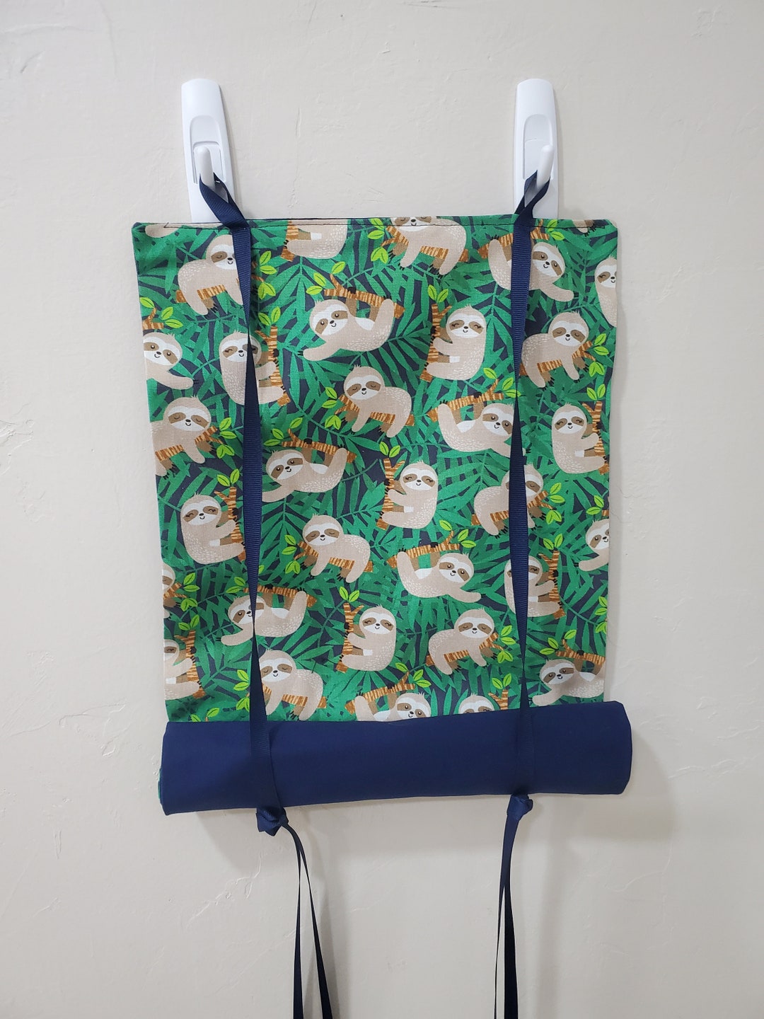 Classroom Door Window Curtain Sloths Navy Backing Roll up Security ...