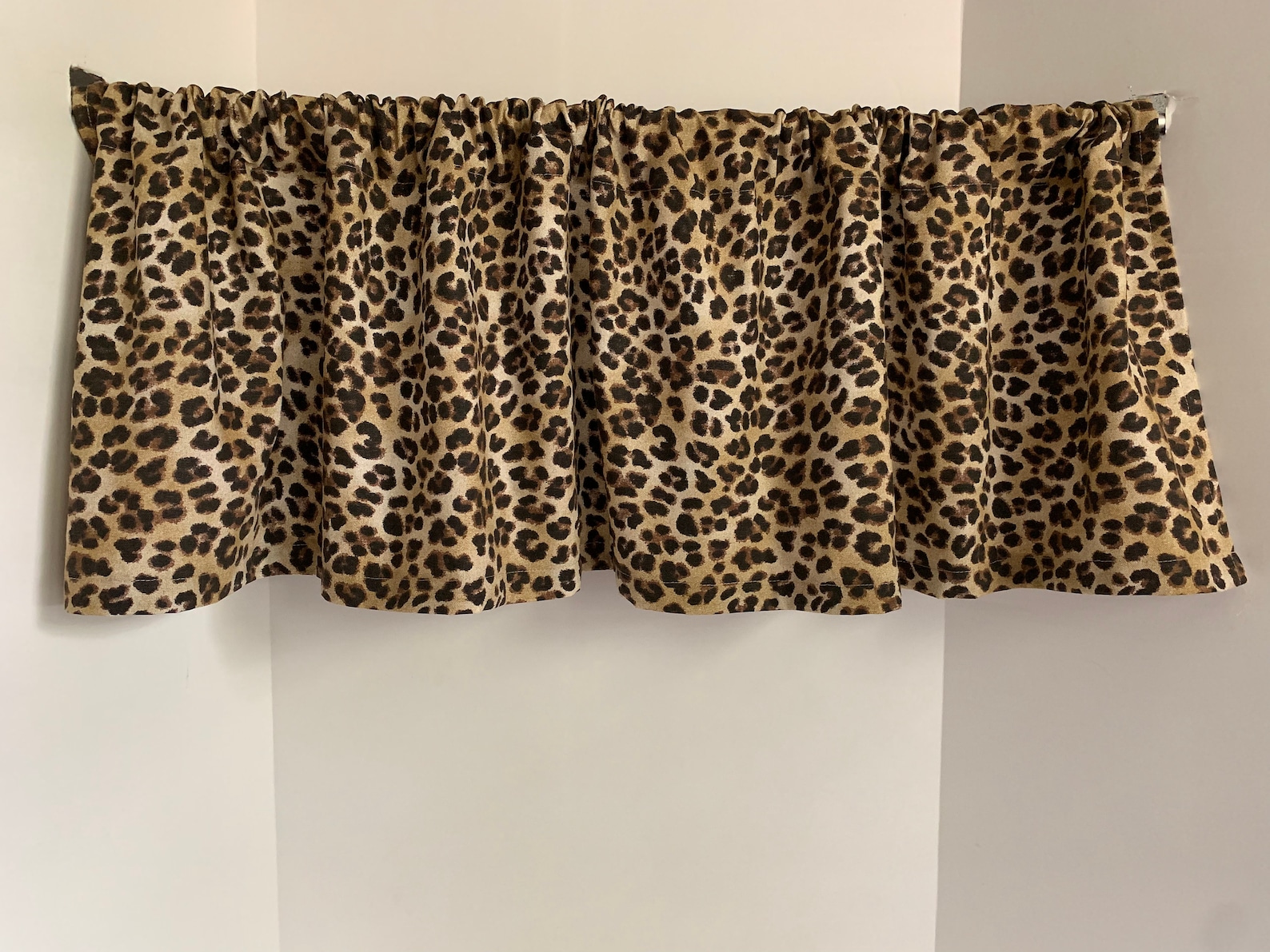 Valance Leopard Print Custom Made Window Treatment 53 Inches W X 14 ...