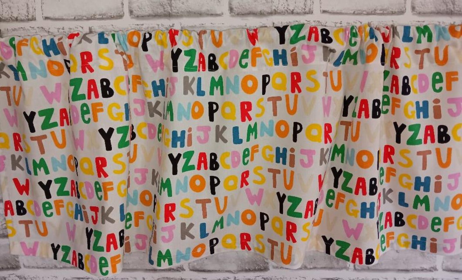 Valance School Classroom School Colorful Alphabet on Creamy White ...