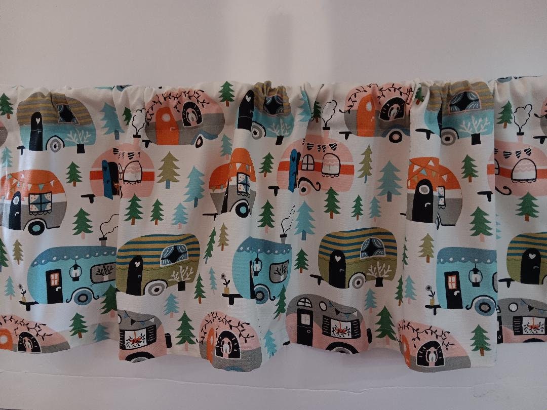 Valance RV Camper Retro Theme Custom Made Window Treatment 42'W X 14" L ...